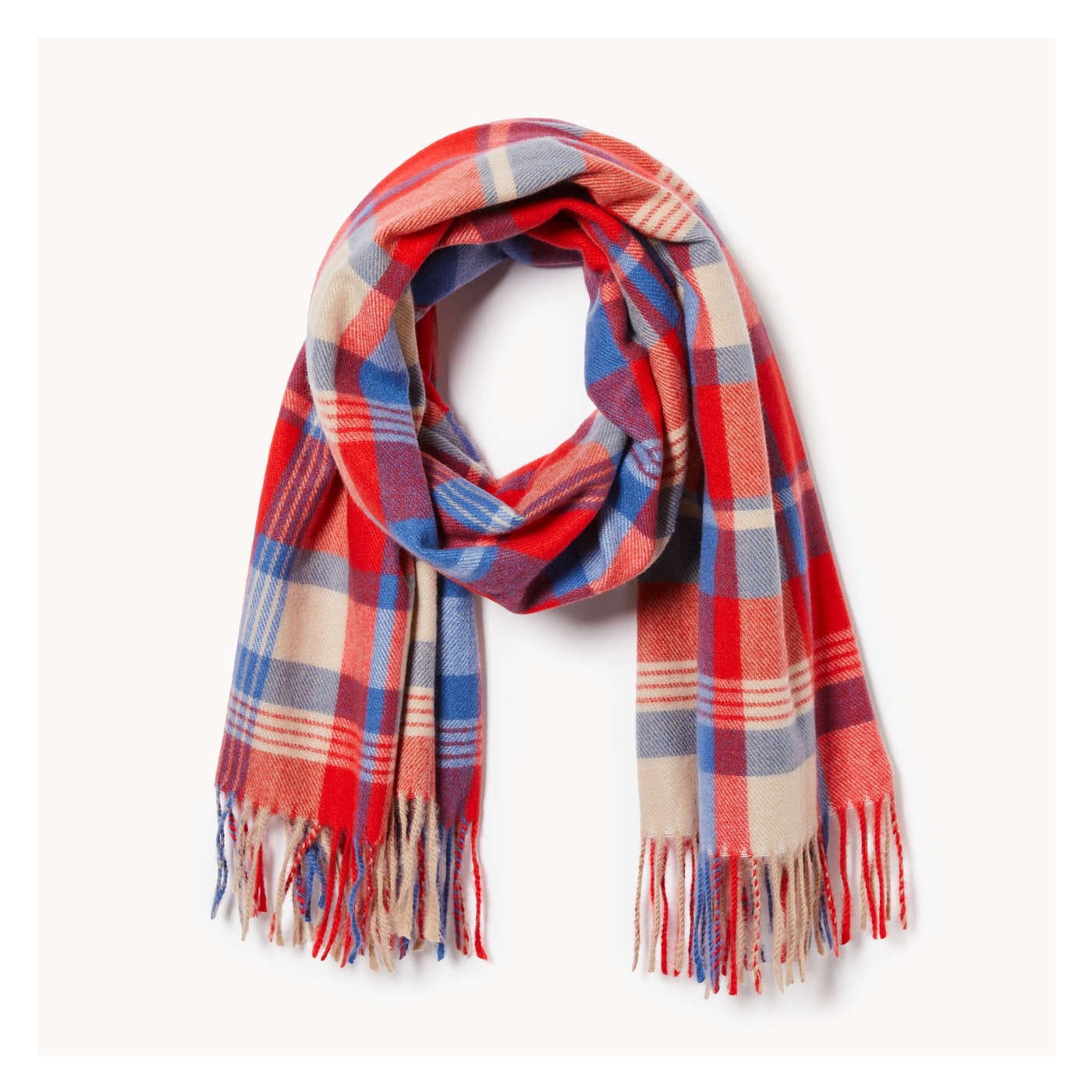 Red and white plaid scarf store